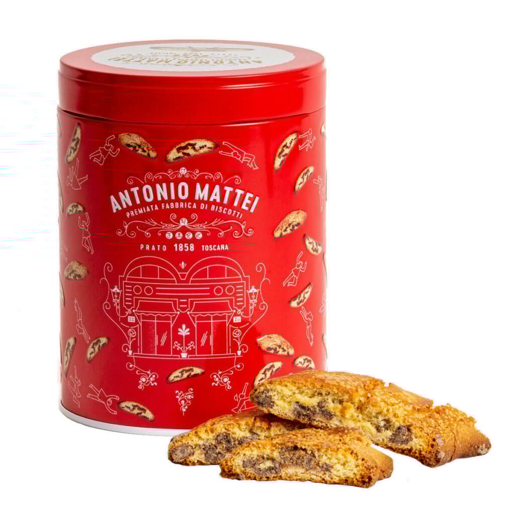 Cantuccini Chocolade Koekjes in Rood Blik - Antonio Mattei