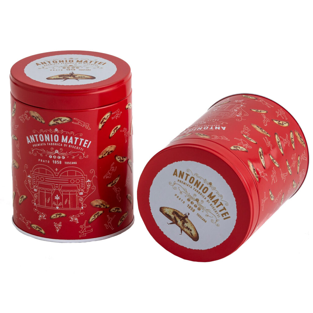 Cantuccini Chocolade Koekjes in Rood Blik - Antonio Mattei